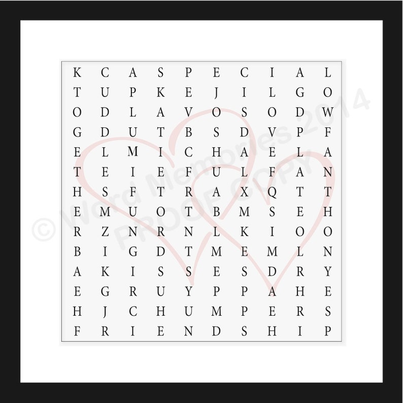 Personalised Word Search Digital Print - Etsy