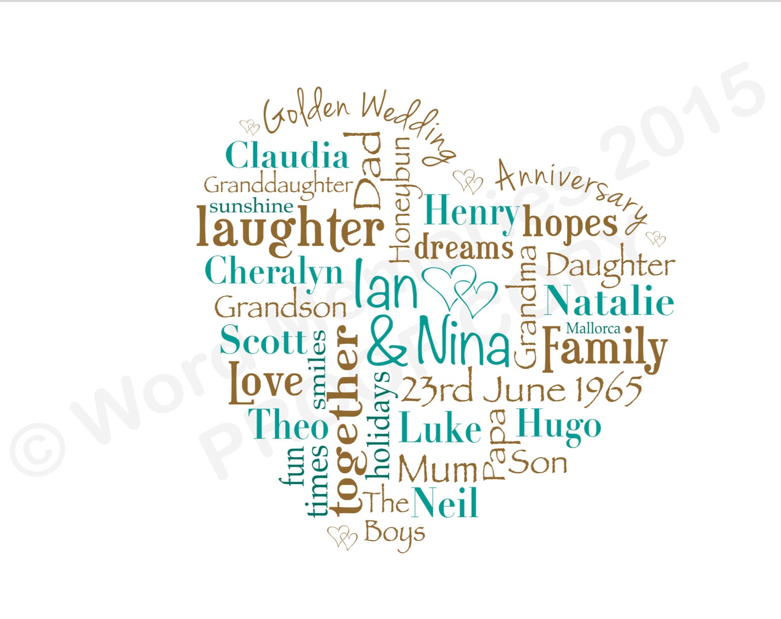 Personalised Shaped Word Art - Etsy