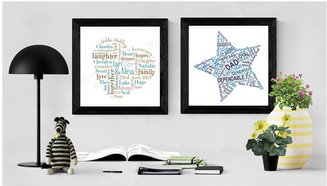 Personalised Shaped Word Art - Etsy