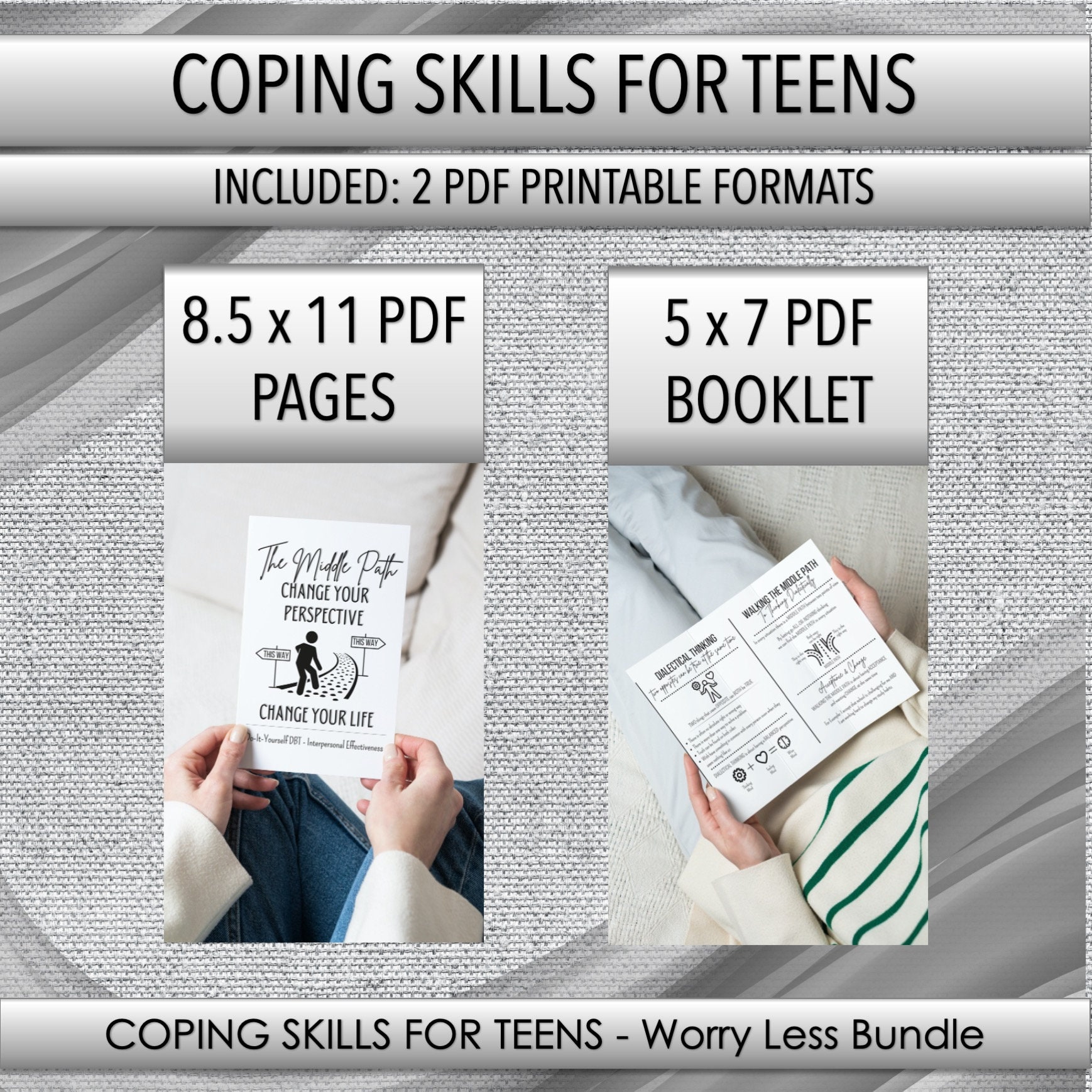 Worry Less Bundle 65 Pages Coping Skills for Teens Stop Struggling With ...