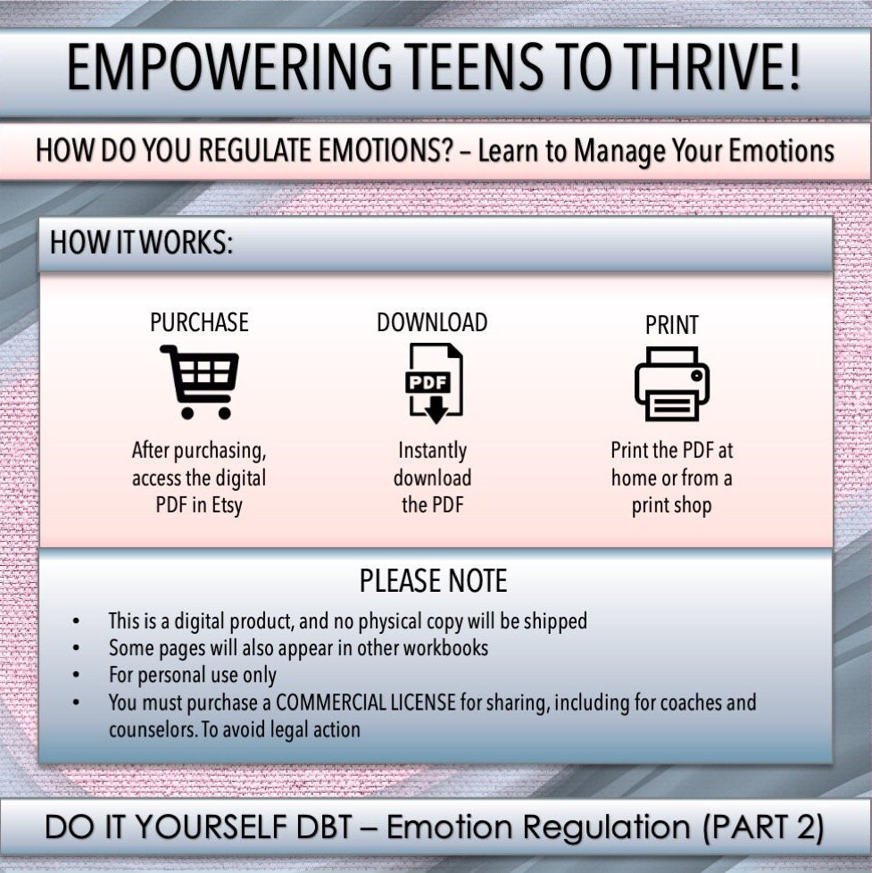 Emotion Management Do-it-yourself DBT Emotion Regulation part 2, Coping ...