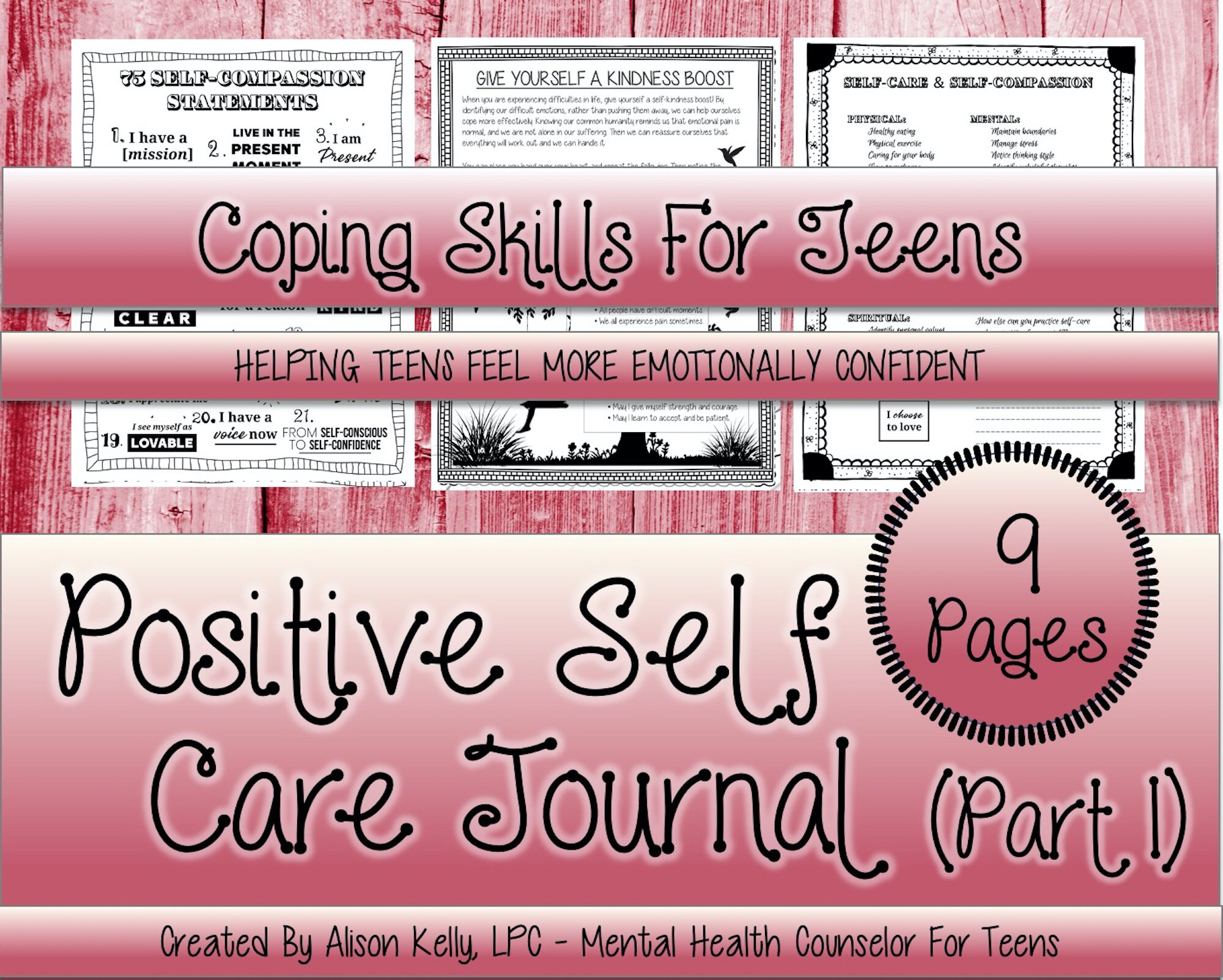 Positive Self-Care Journal Part 1 Coping Skills For Teens - Etsy España