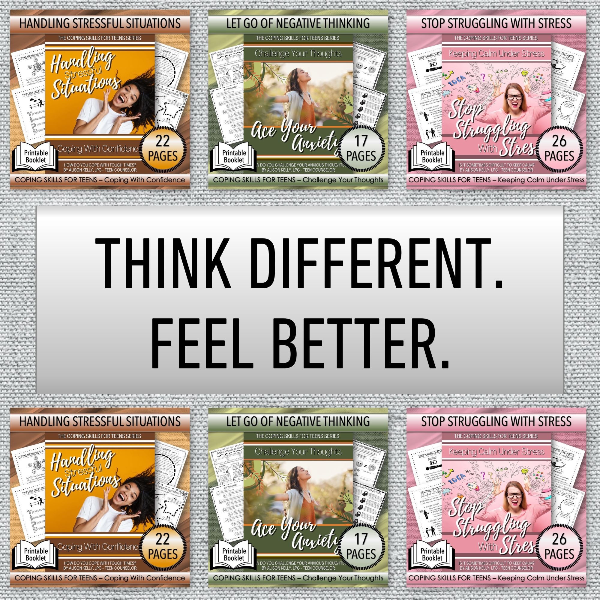 Worry Less Bundle 65 Pages Coping Skills for Teens Stop Struggling With ...