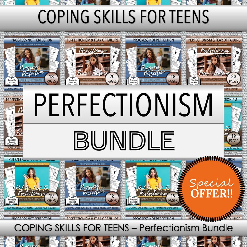 Perfectionism Bundle (57 Pages) Coping Skills - Perfectionism & the Fear of Failure - Progress ...
