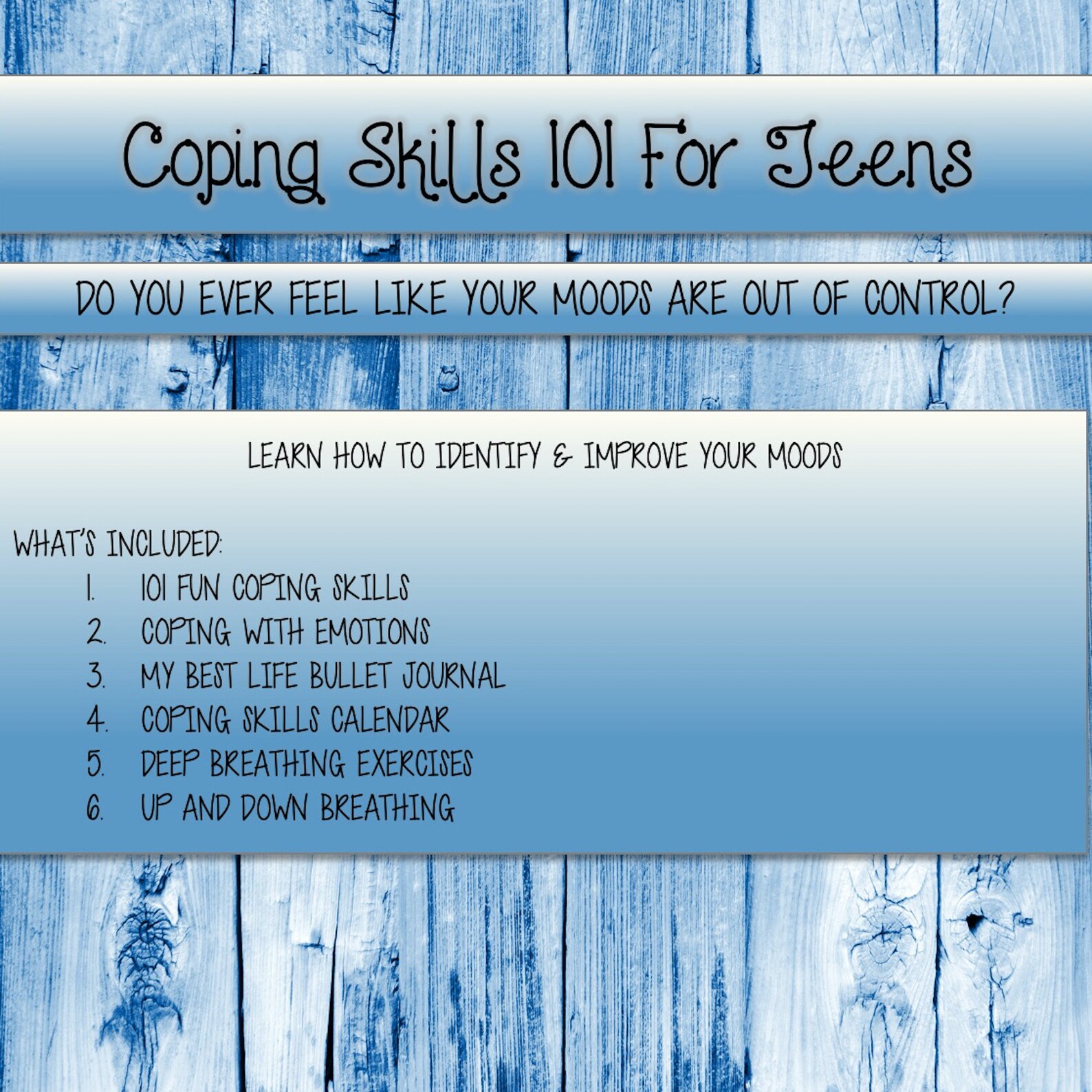Coping Skills 101 Coping Skills for Teens - Etsy