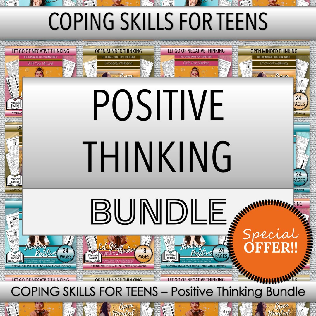 Positive Thinking Bundle (66 Pages) - Coping Skills for Teens - Open ...
