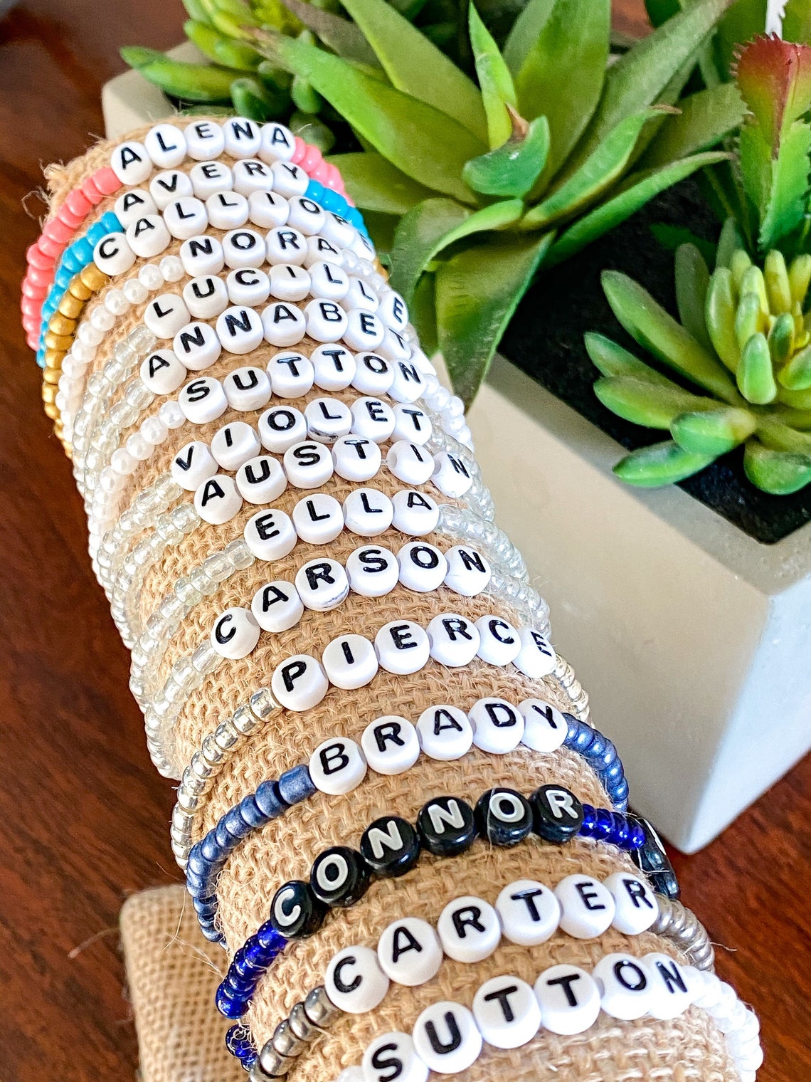 Personalized Letter Bracelets - Etsy