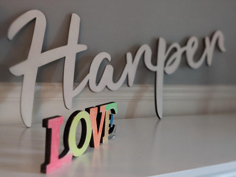 CUSTOM NAME Word or Phrase Wall Decor for Nursery, Bedroom, Living Room ...