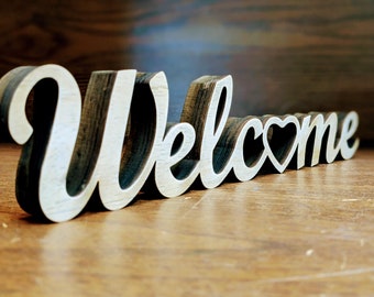 Welcome Sign, Welcome Wood Sign, Welcome Wall Decor, Thanksgiving Decor ...