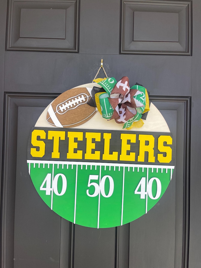 Football Door Hanger | Game Day Porch Decor | Sports Fan Front Door ...
