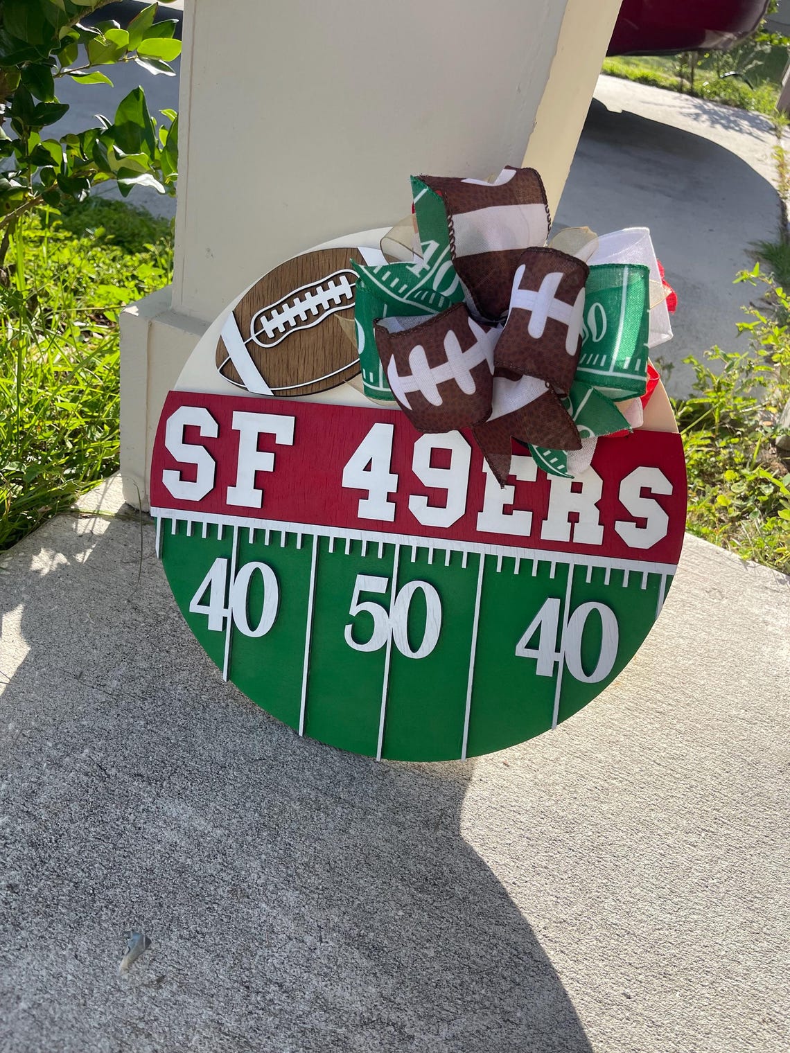 Football Door Hanger | Game Day Porch Decor | Sports Fan Front Door ...