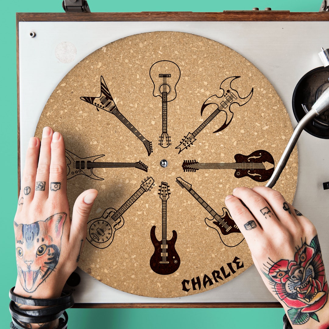Custom Cork Slip Mat for Turntable Rock Guitars Personalized Slipmat ...