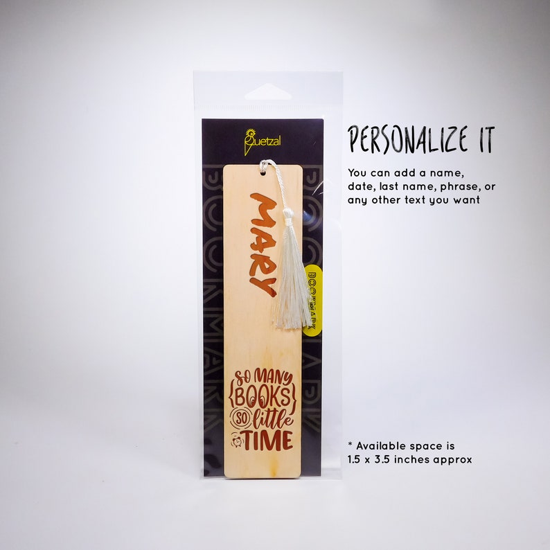 Personalized 'so Many Books' Bookmark: Engraved Birch Wood Gift - Etsy