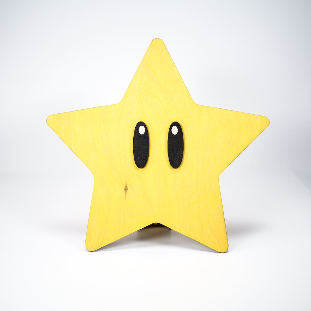 Super Mario Bros Star Decor: Personalized Wooden Wall Mount - Etsy