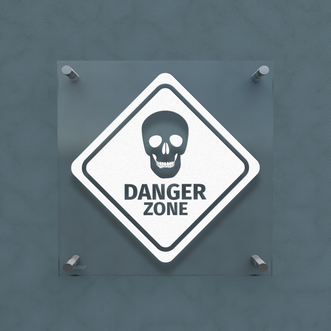 Custom Acrylic Danger Zone Sign: Engraved Door Plate, Handmade - Etsy