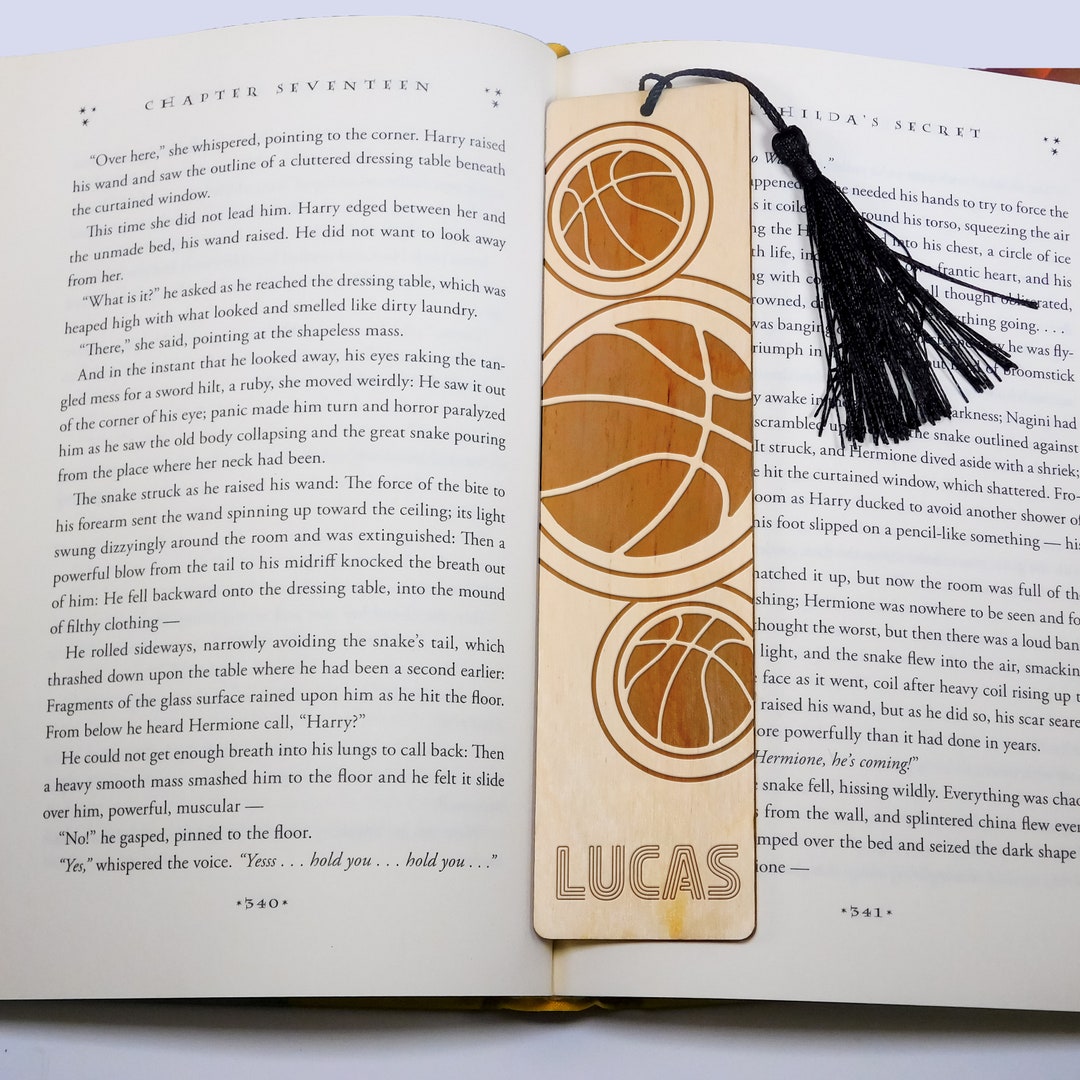 Basketball Bookmark: Custom Engraved Wood - Unique Handmade Gift - Etsy