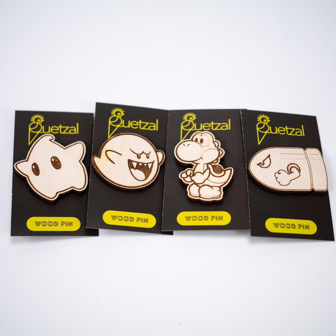 Super Mario Secondary Set Personalized Premium Wooden Pin Engraved ...