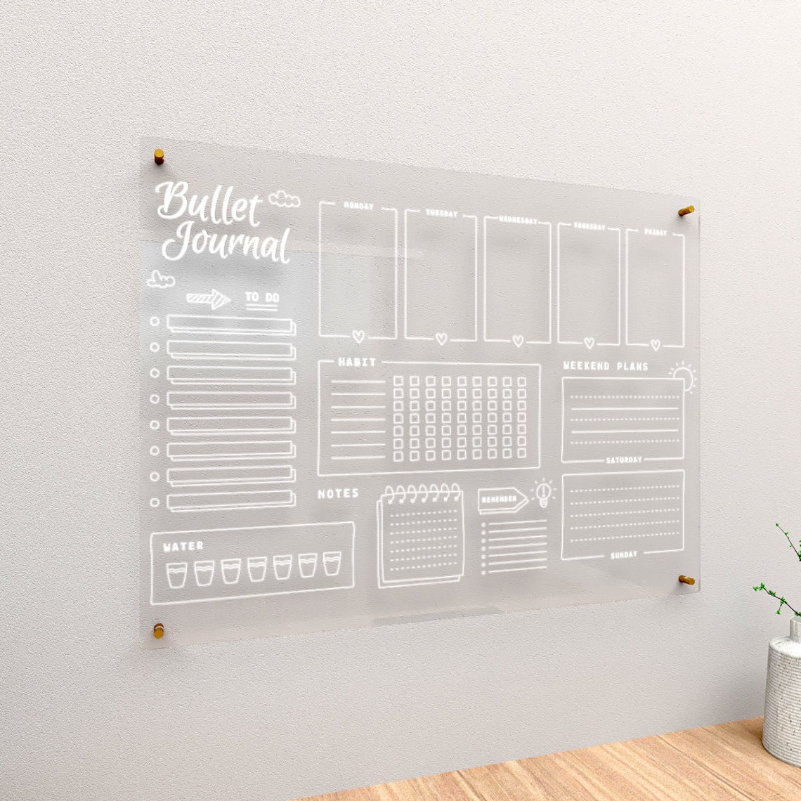 Personalized Acrylic Wall Planner: Engraved Clear Dry Erase Calendar - Etsy