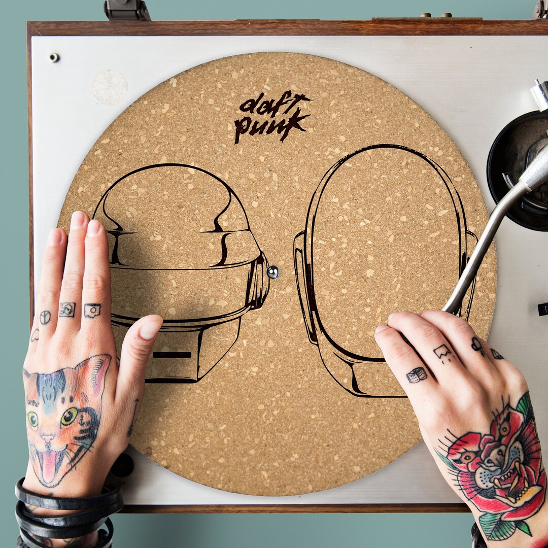 Custom Cork Slip Mat for Turntable Daft Punk Personalized Slipmat Gift ...