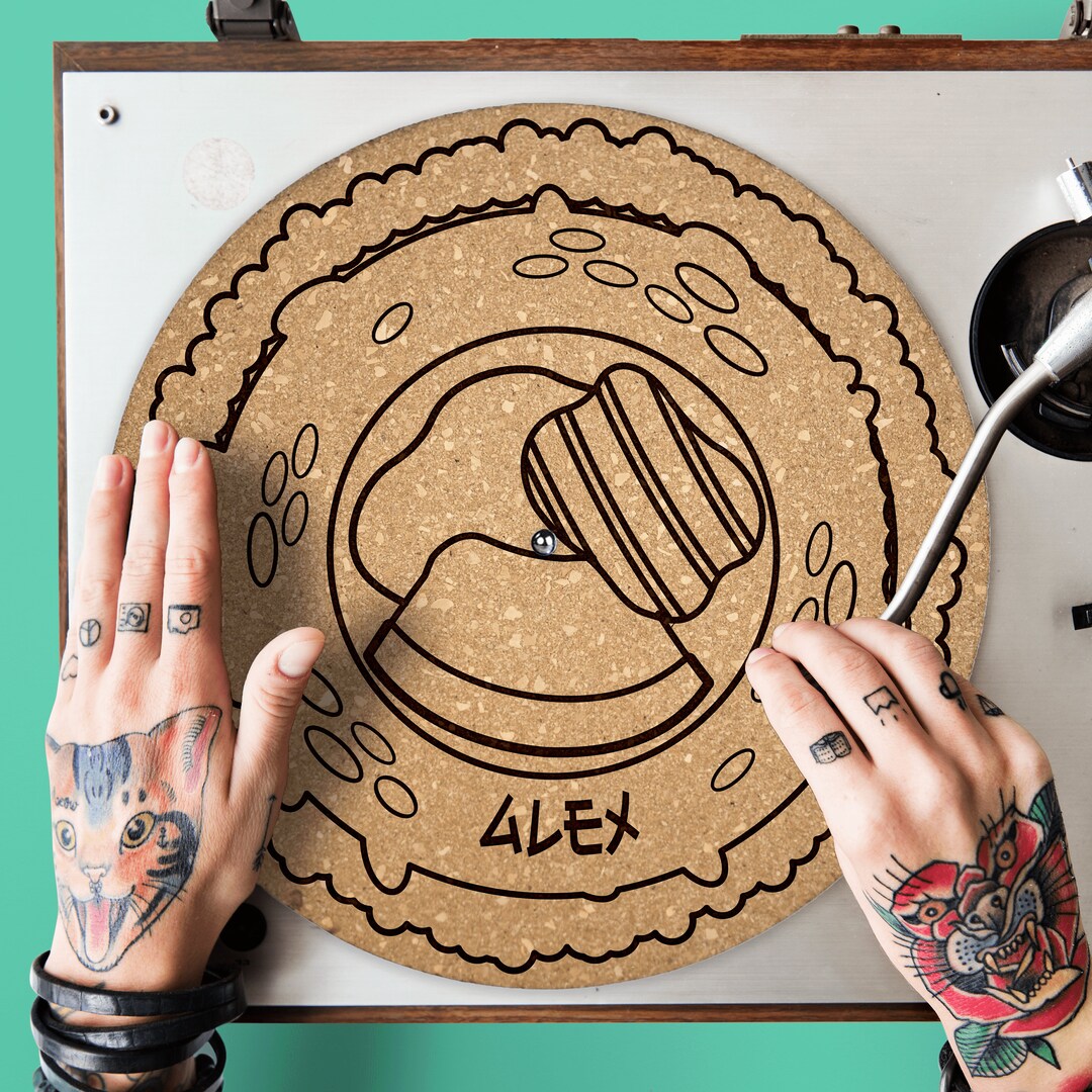 Custom Cork Slip Mat for Turntable Sushi Personalized Slipmat Gift for ...