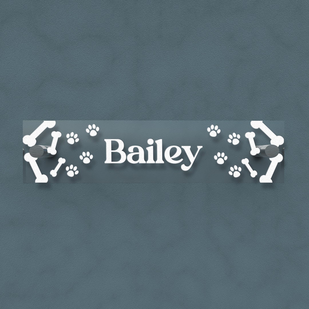 Custom Door Plate Dog Name Acrylic Personalized Plaque Hardware ...