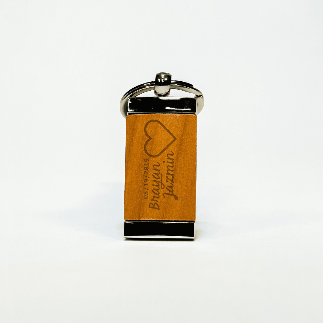 Custom Anniversary Keychain Wooden Personalized Engraved Carry Keys ...