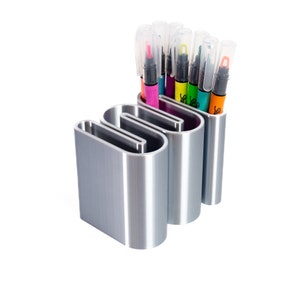 Modern Silver Pencil Cup: Minimalist Desk Organizer, Pen Holder - Etsy