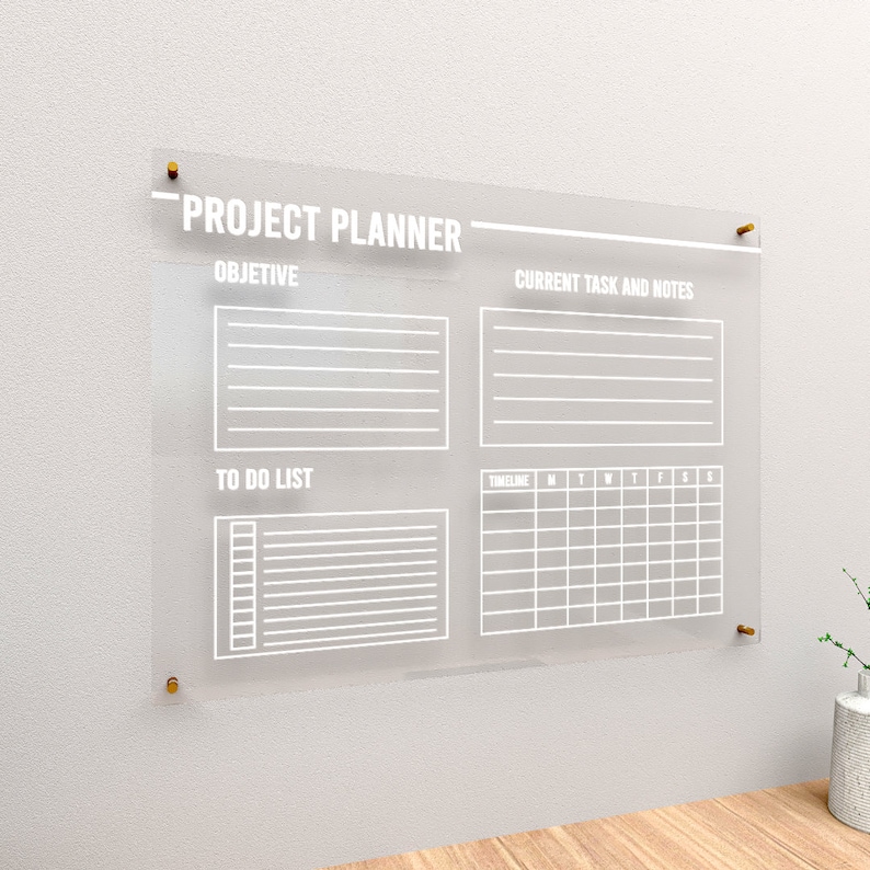 Personalized Acrylic Wall Planner Project Planner Engraved - Etsy