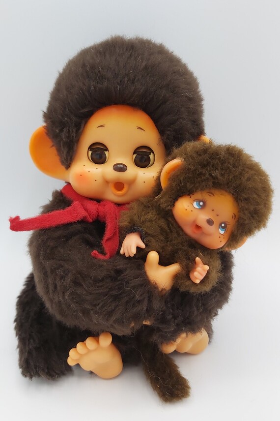 Vintage Japan Toho Monchhichi Plush Hugging Monkey Dolls big - Etsy