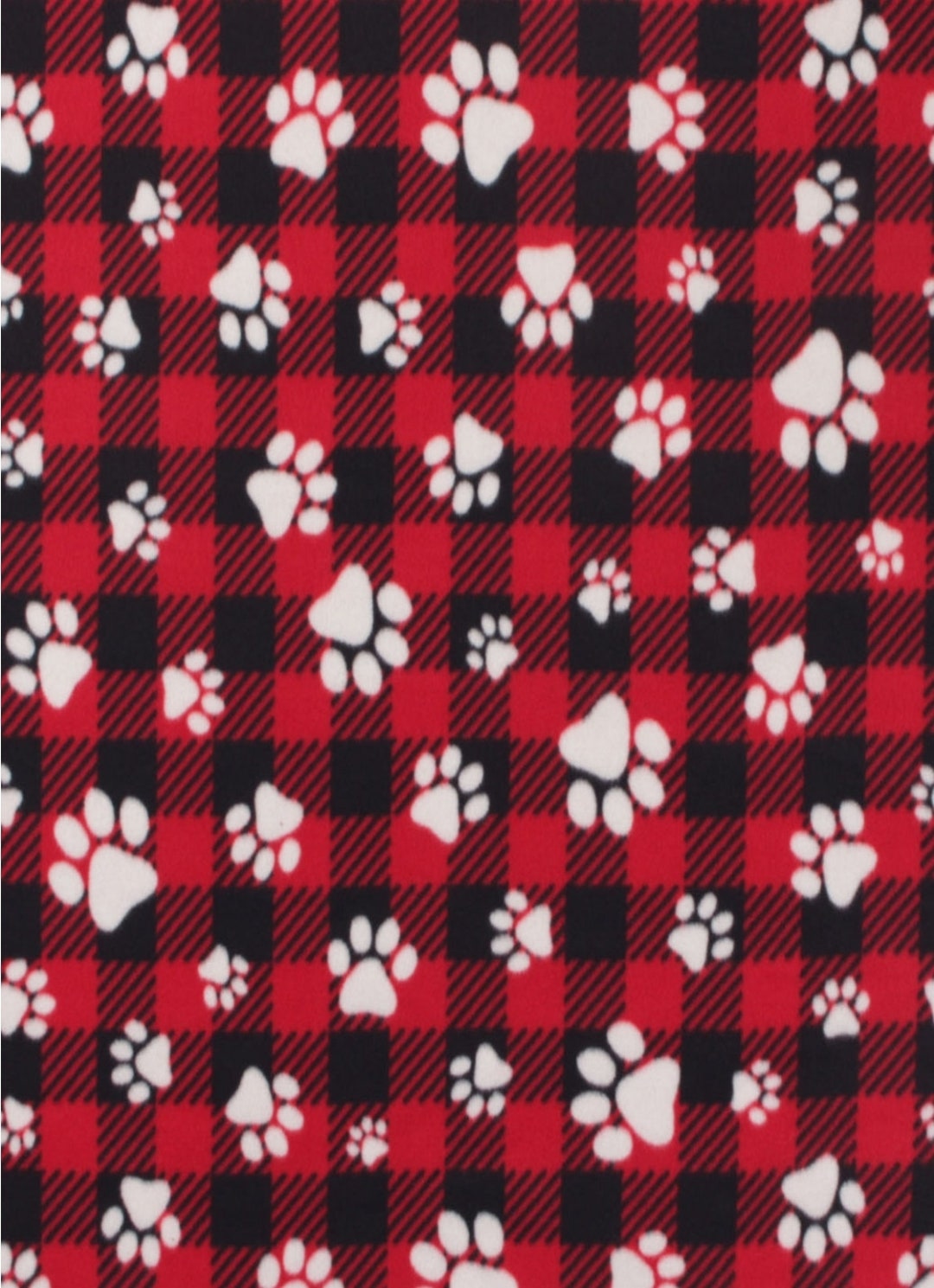 6 Ft, Dog, Paw Prints, Paw on Buffalo Check, Puppy, Puppies, Blizzard ...