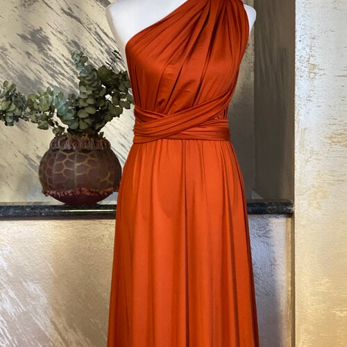 Rust Bridesmaid Dress Infinity Dress Wrap Dress Convertible - Etsy