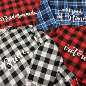 Bridal Party Flannel Shirts Personalized Gift for Her Custom - Etsy