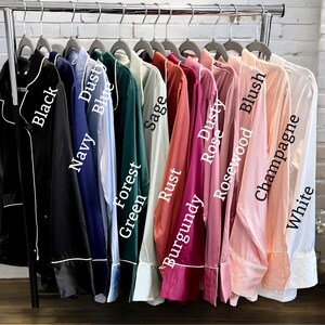 RUST Personalized Satin Pajama Set Long and Short, Bridesmaid Proposal ...