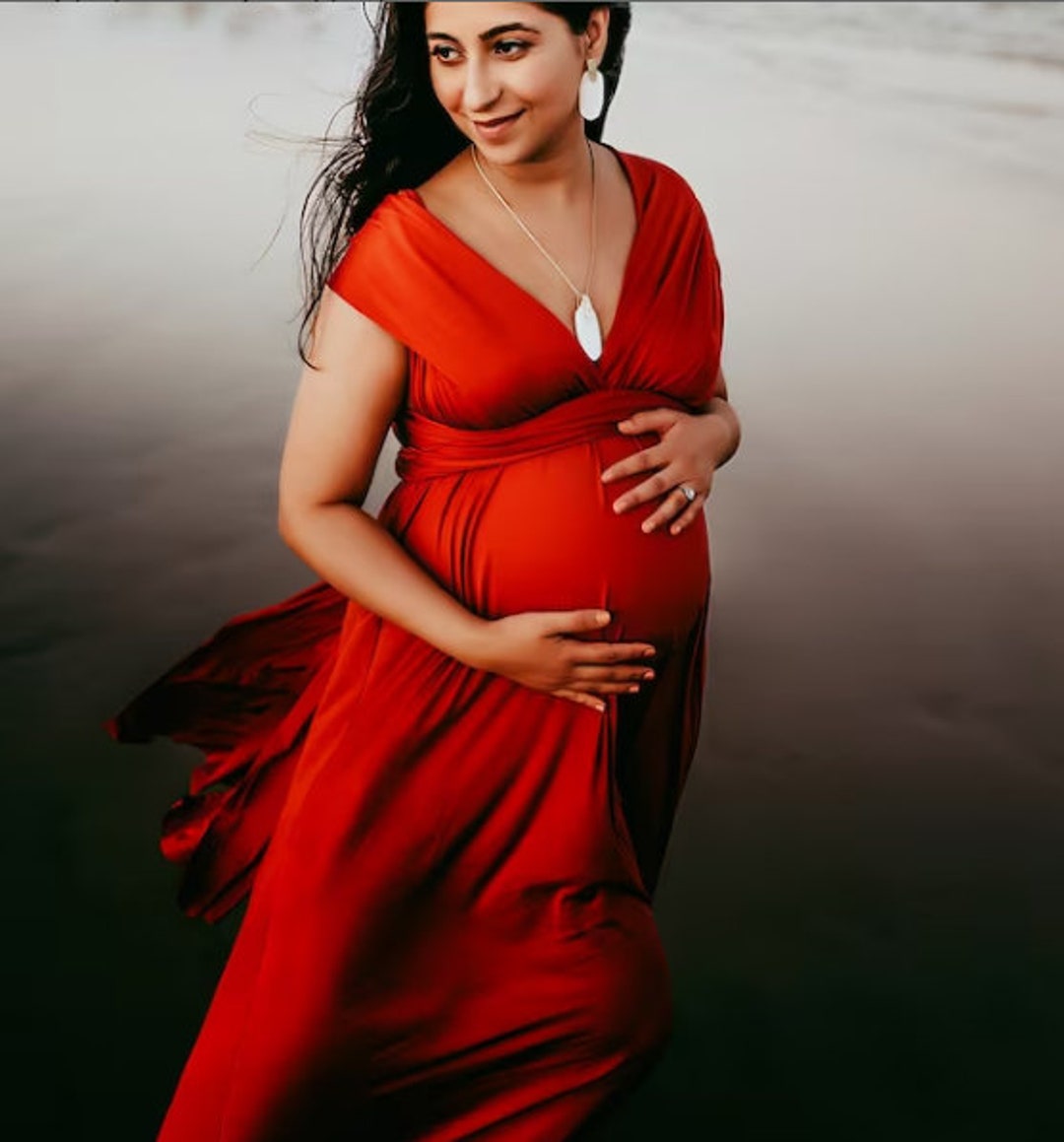Rust Maternity Dress for Photoshoot Convertible Dress Infinity Dress ...