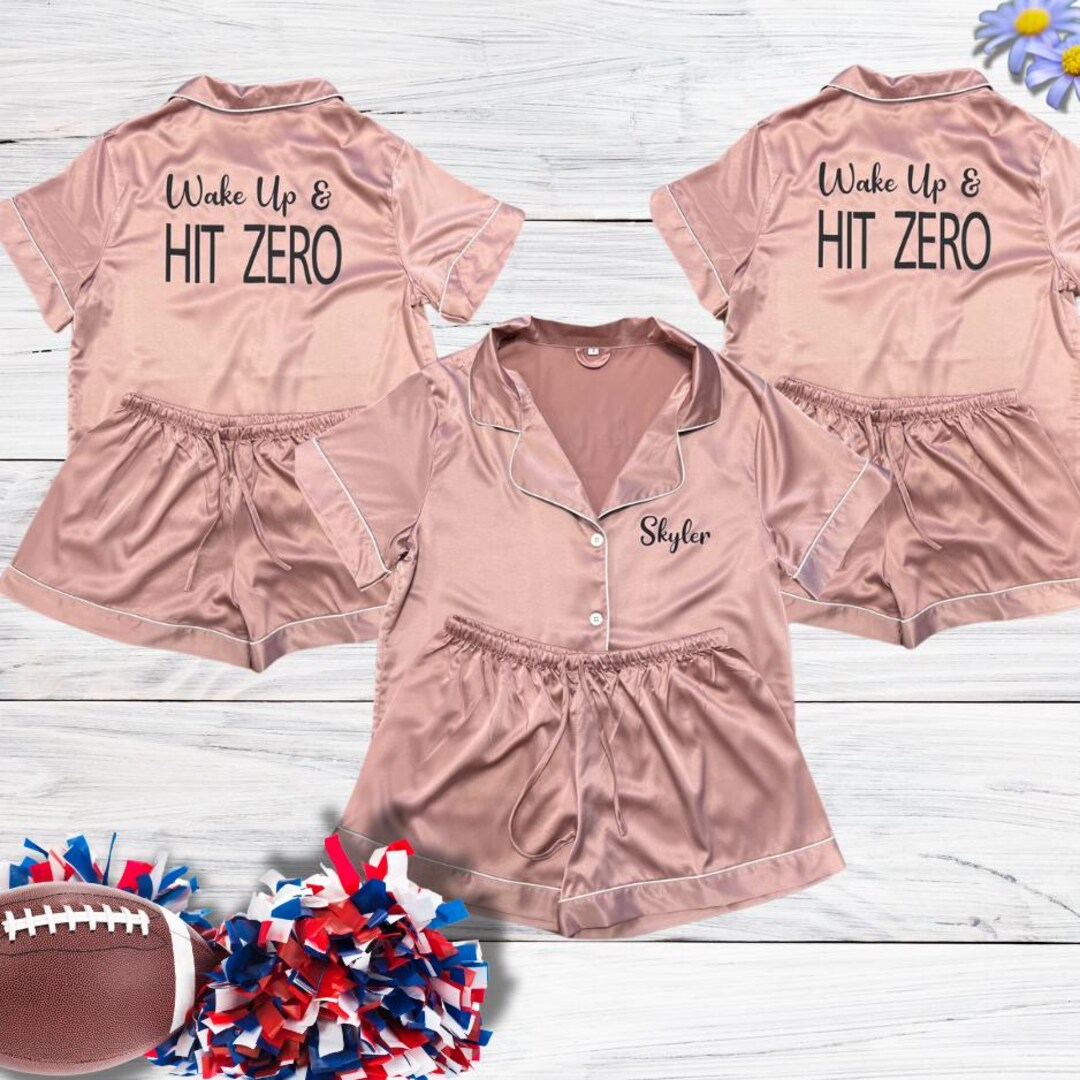 Wake up & Hit Zero Custom Pajama Set, Personalized Cheer Team Pjs ...