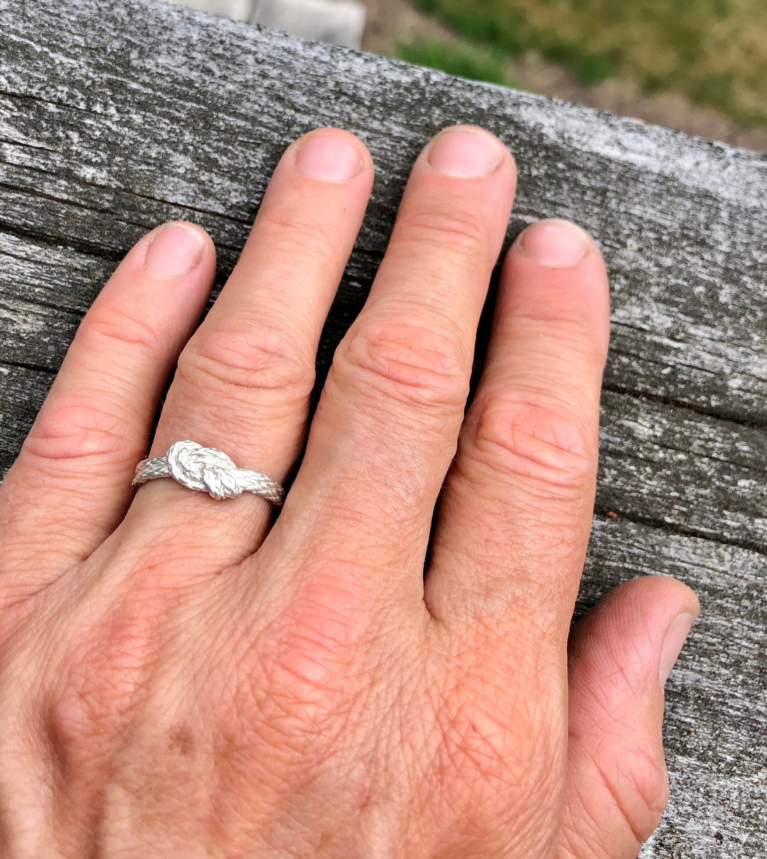 Rock Climbing Silver Figure 8 Knot Ring Fine Band - Etsy