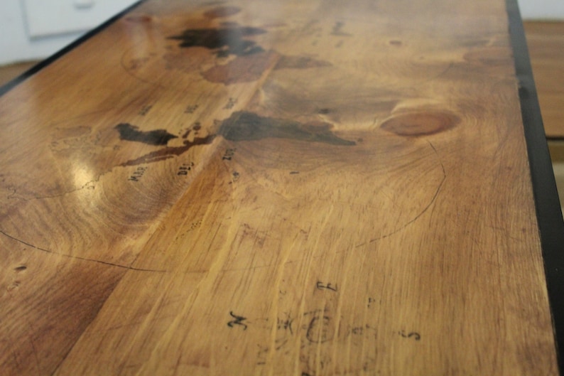 Custom World Map Coffee Table - Etsy