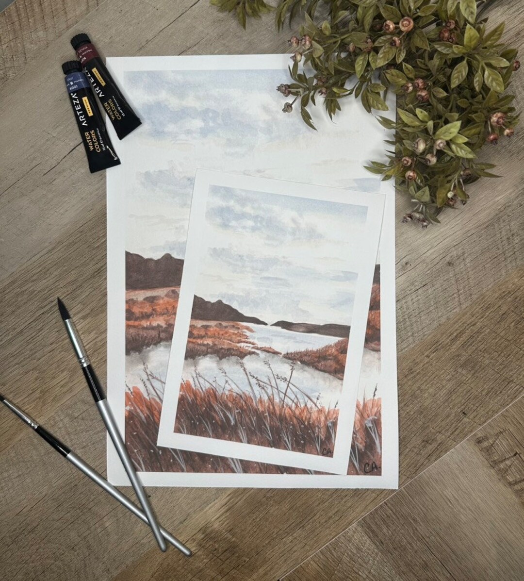 Montana Marsh Watercolor Print: Western Mountain Landscape Art - Etsy
