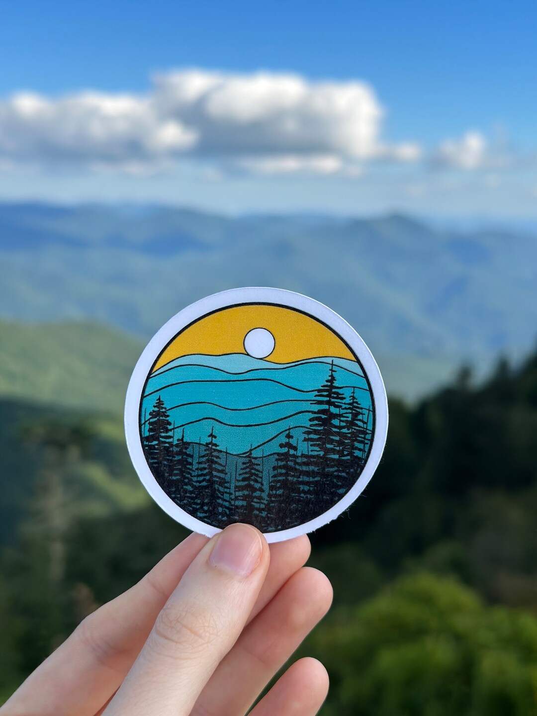 Blue Ridge Mountain Waterproof Sticker - Etsy