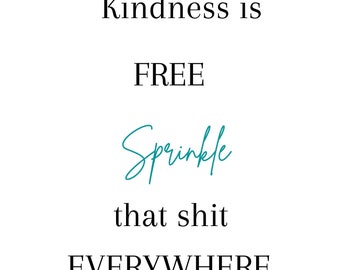 Kindness Quotes Printable,one Word Art Print,motivational Wall Decor ...