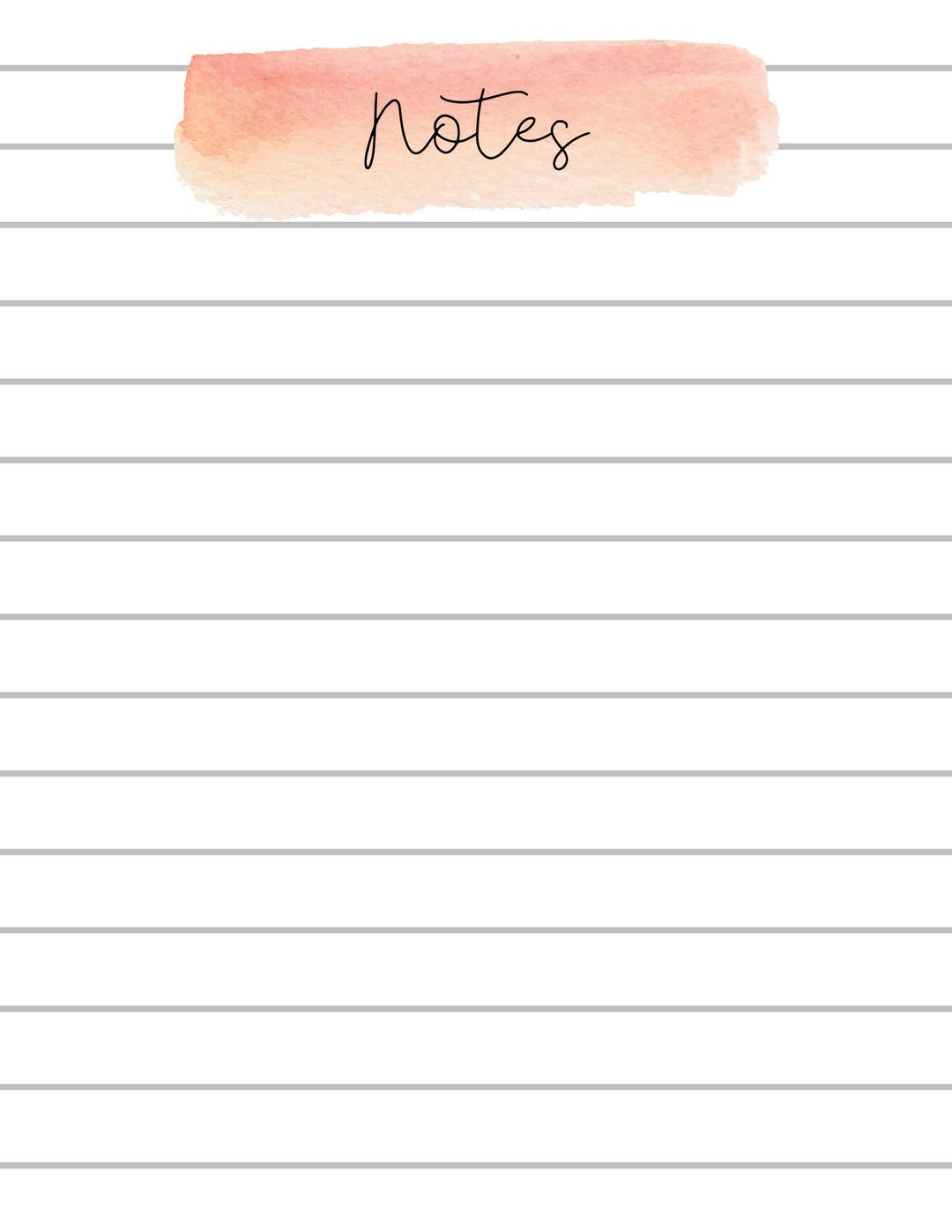 Notes Printable - Etsy