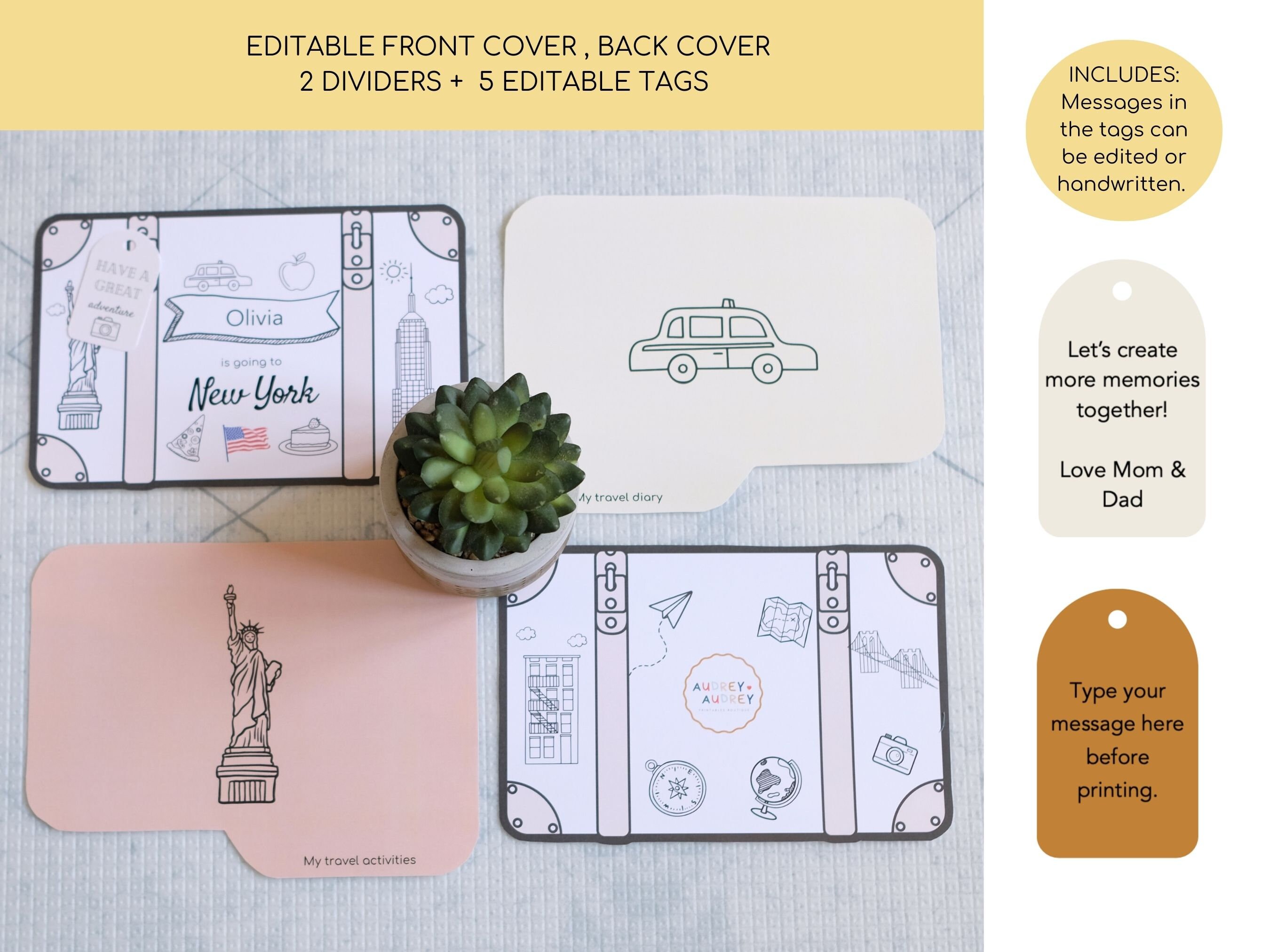 NYC Kids Travel Journal Kit | Printable New York Activity Book & Diary ...