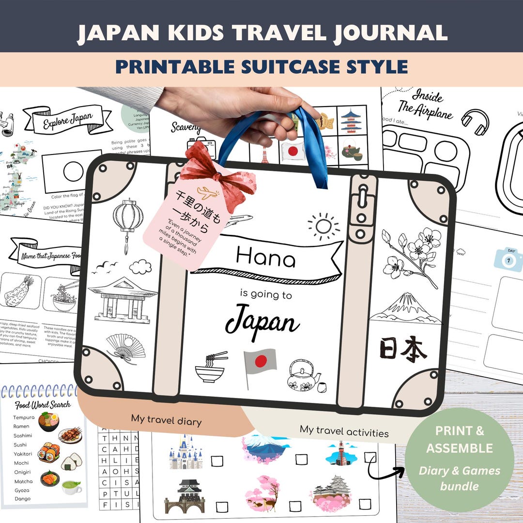 Japan Kids Travel Journal Kit | Printable Tokyo Activity Book & Diary ...