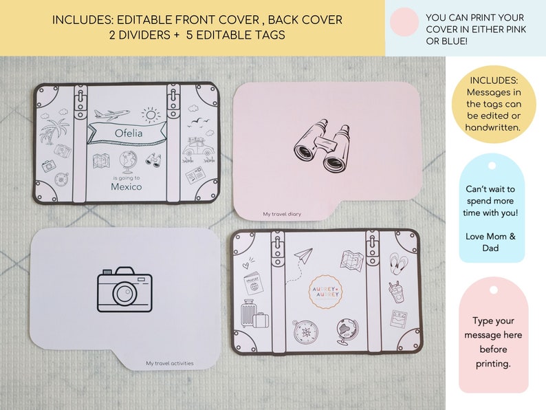 Personalized Kids Travel Journal Kit: Surprise Trip Reveal (digital ...