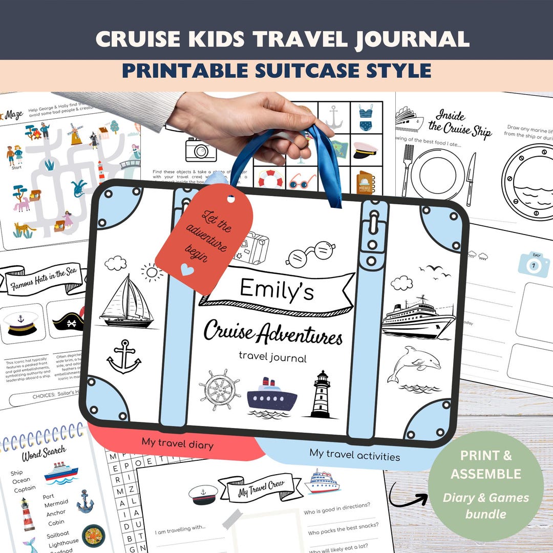 Cruise Kids Travel Journal Kit | Printable Vacation Diary & Activity ...