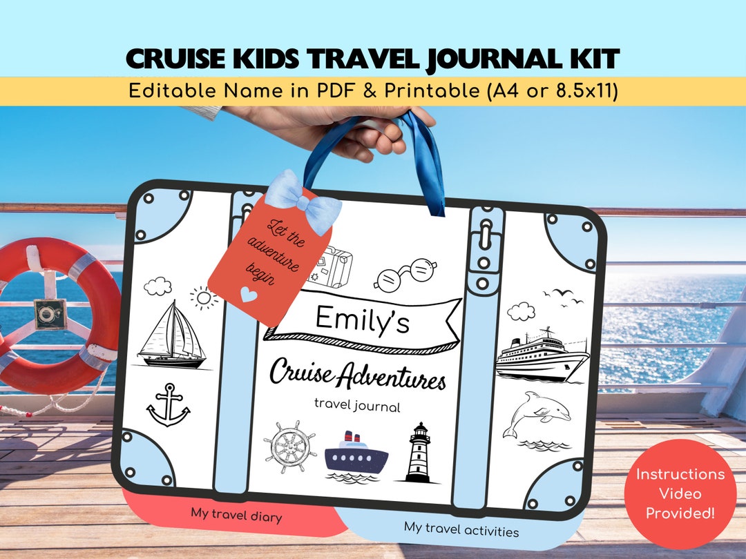 Personalized Cruise Kids Travel Journal | Surprise Trip Reveal | Travel ...