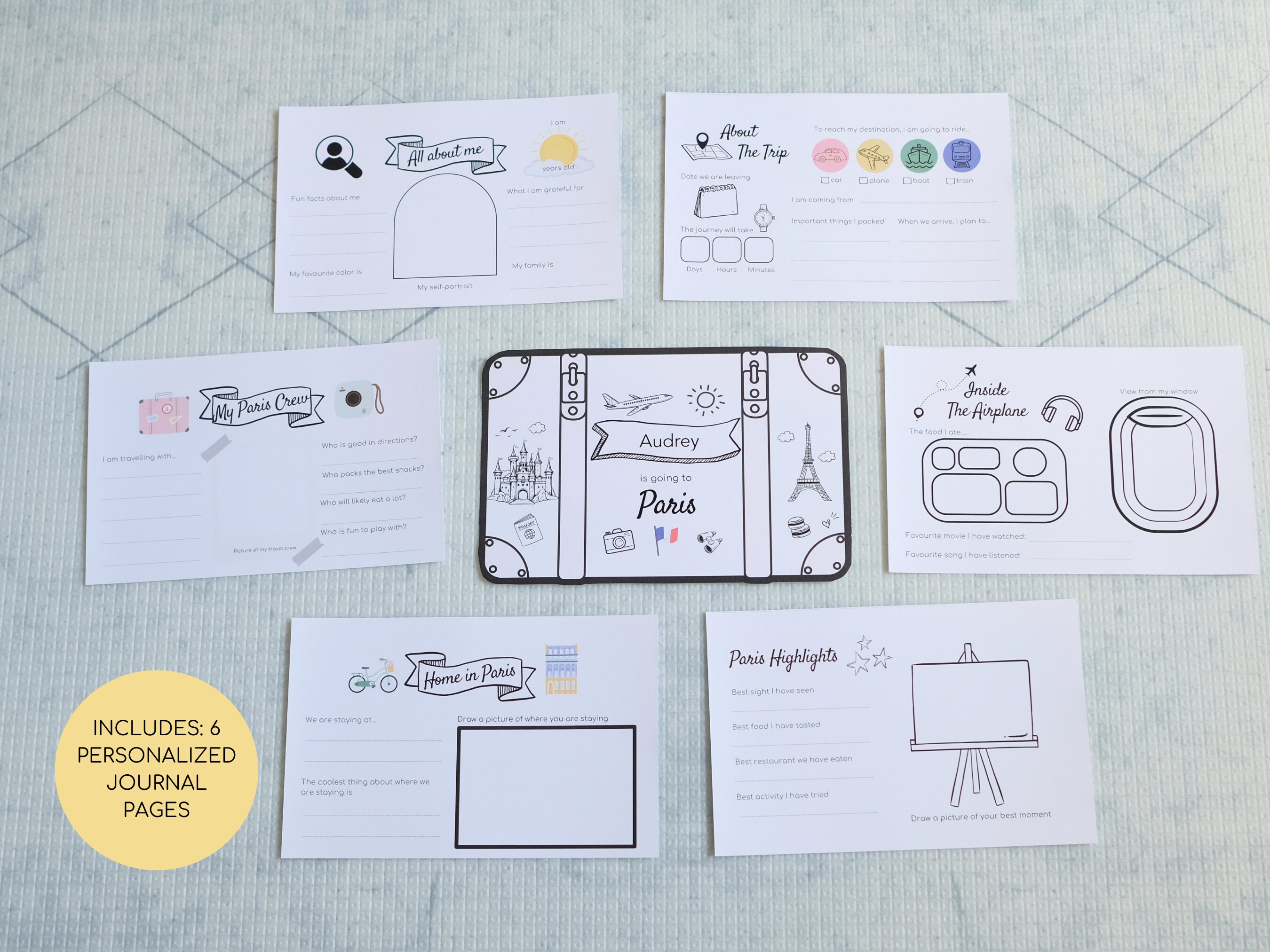 Paris Scavenger Hunt Surprise Trip Reveal Kit Personalized Kids Travel ...