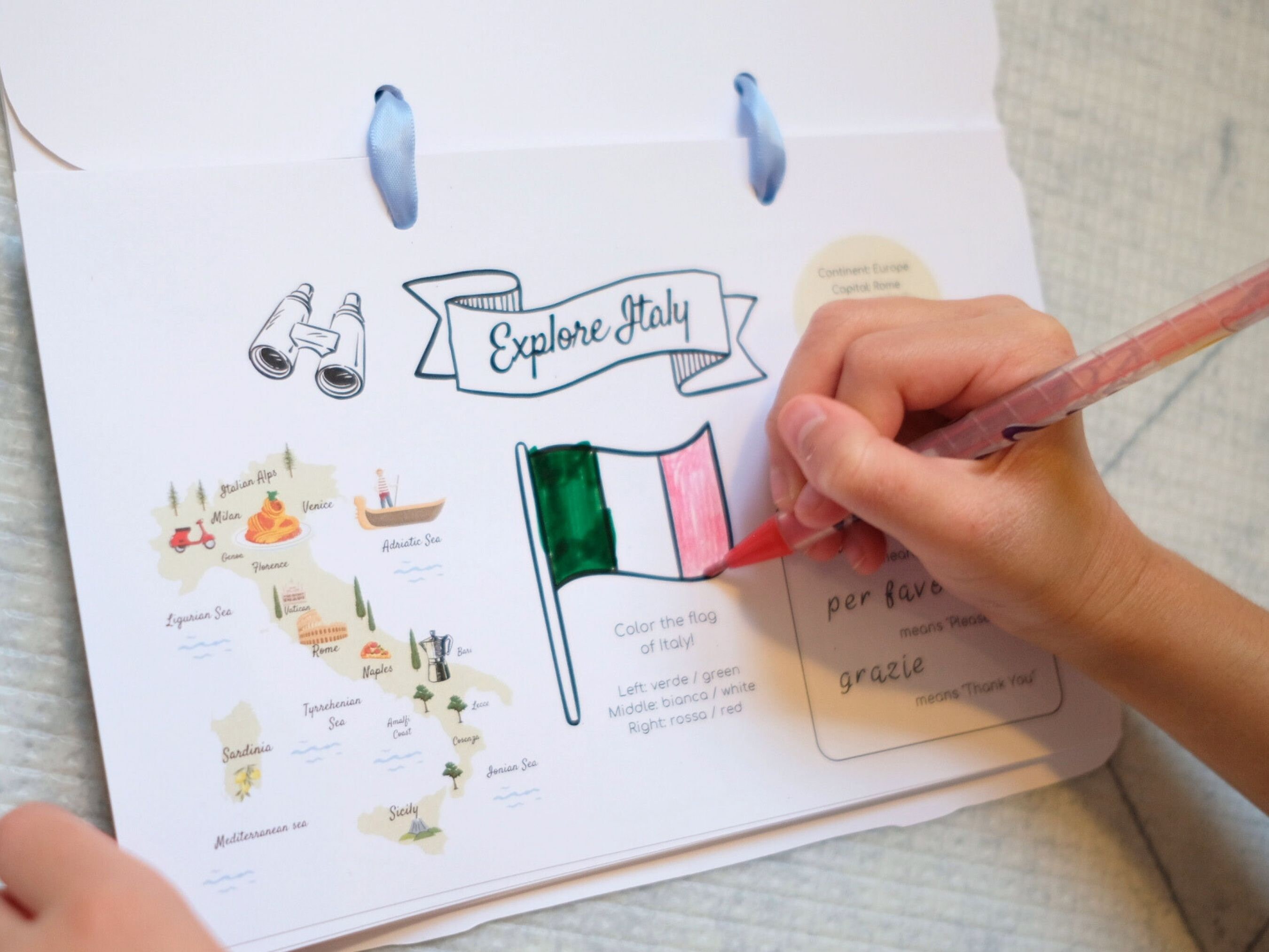 Personalized Italy Travel Journal Kit: Kids' Activity Book (digital ...