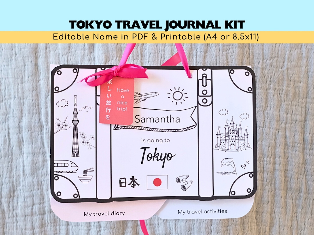 Personalized Tokyo Japan Travel Journal Kit | Surprise Trip Reveal ...