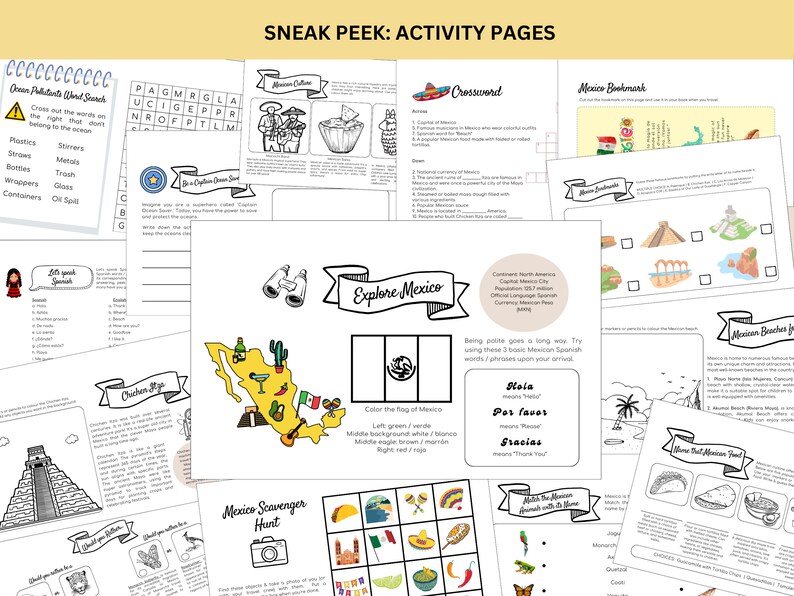 Personalized Mexico Travel Journal Kit: Kids' Activity, Surprise Trip ...